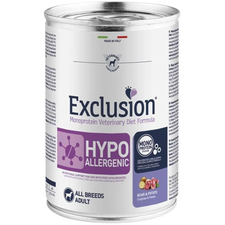 Exclusion Monoprotein Veterinary Diet Formula Hypoallergenic Boar And Potato All Breeds 400 G